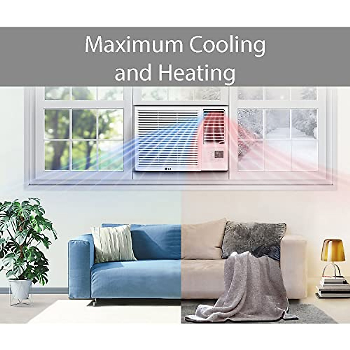 LG 18,000 BTU Window Air Conditioner with Supplemental Heat, Cools 1,000 Sq.Ft. (25' x 40' Room Size), Electronic Controls with Remote, 2 Cooling, Heating & Fan Speeds, Slide In-Out Chassis, 230/208V