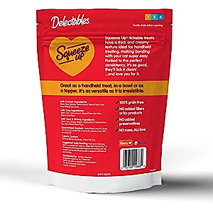 Hartz Delectables Squeeze Up Interactive Lickable Wet Cat Treats for Adult & Senior Cats, Tuna & Shrimp, 24 Count, 12 ounces