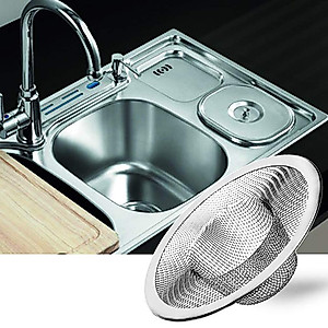 RAVCON 2PCS Kitchen Sink Strainer Mesh Stainless Steel Sink Drain Strainer Basket Filter Large Wide Rim 4.5 inch for Bathroom Bathtub Wash Basin Floor Drain Balcony Drain Hole