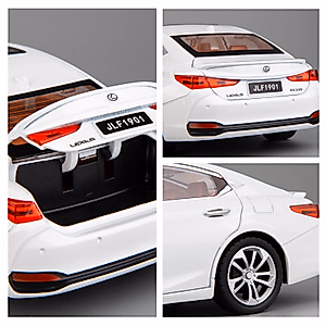 WAKAKAC Model Car 1/24 Lexus ES300 Alloy Diecast Collectible Toy Car with Light and Sound Toy Vehicle Door Can Be Opened for Boys Kids Toddler Gift White Car