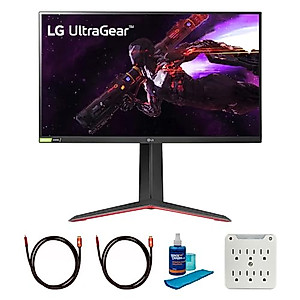 LG 27GP850-B 27 inch Ultragear QHD 2560 x 1440 Nano IPS Gaming Monitor + AMD FreeSync Bundle with 2X 6FT Universal 4K HDMI 2.0 Cable, Universal Screen Cleaner and 6-Outlet Surge Adapter