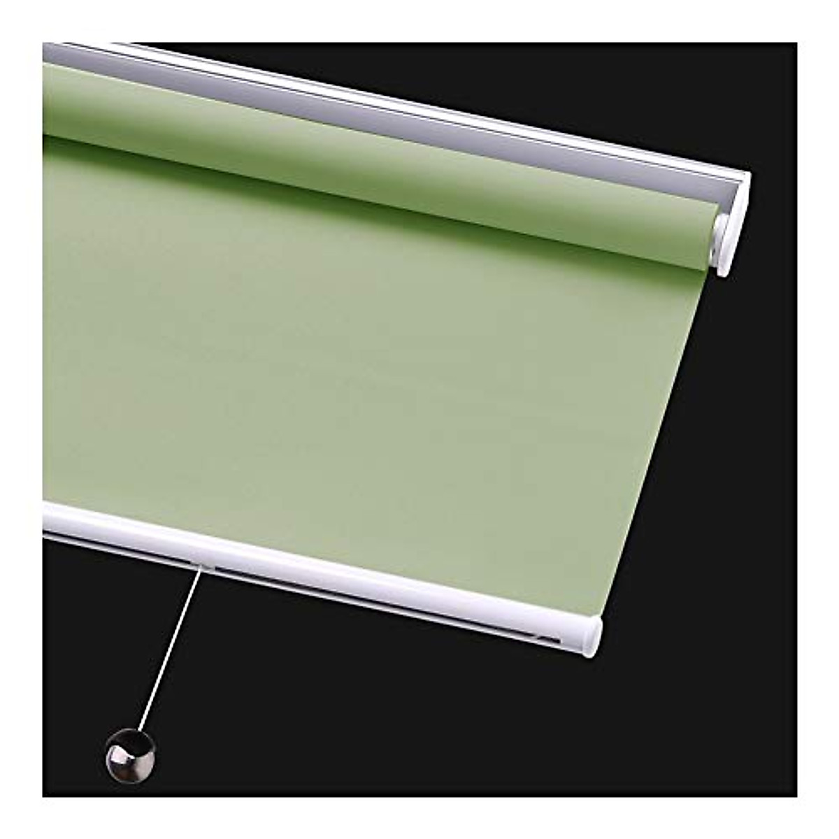 JIANFEI Roller Blinds, Hand Pull Automatic Lifting Curtain Kitchen Waterproof Oil Bathroom Privacy Protection Shade 2 Colours, Customizable (Color : Green, Size : 80cmx90cm)