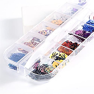 HMDABD Makeup Glitter for Eyes Nail Glitter Halloween Glitter And Halloween Nail Glitter And Witch Sequins And Pumpkin Glitter For DIY Resin Craft Nail Design Stencils（Black