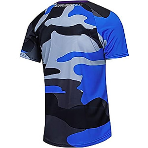 Downhill Cycling Jersey Men's Racing Jersey Short Sleeve Cycling Clothing Mountain Bike Shirt, S-089, Large
