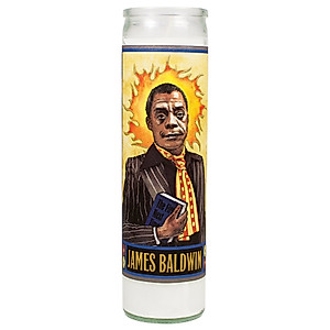 James Baldwin Secular Saint Candle - 8.5 Inch Tall Glass Prayer Votive - Made in The USA