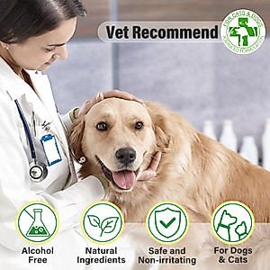 GJYC PET Ear Finger Wipes for Dogs & Cats - Natural Ingredients Gently Remove Ear Wax, Debris - Soothes & Deodorizes - Relieve Ear Itching & Inflammation with Aloe, 55 Count