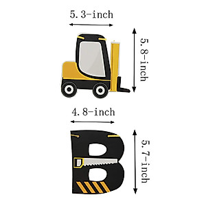 Construction Vehicle Happy Birthday Banner Dump Truck Excavator Tank Truck Garland for Boys Construction Themed Party Kids Birthday Party Decoration by Ucity