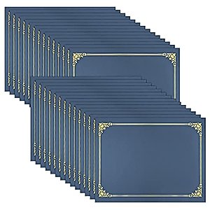 SUNEE Certificate Holders(Navy Blue, 30 Packs), Diploma Covers Gold Foil Border, for Letter Size 8.5x11 Certificates, Cardstock, Document Papers