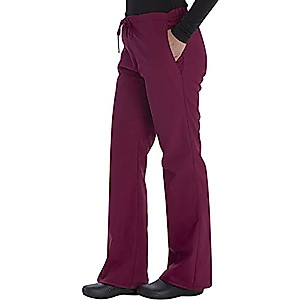 Vital Threads Womens Scrubs Set V-Neck Top & Drawstring Pant, VT513C, S, Wine