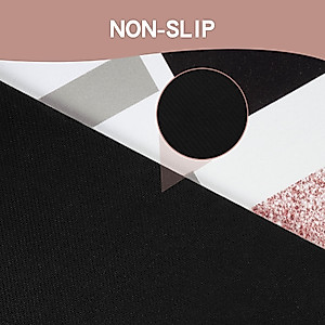 FRAMICS Anti Fatigue Kitchen Mats Set of 2, Non Slip Cushioned Kitchen Rug Sets, Washable Geometric Square Kitchen Runner Rugs for Home Office Laundry, 17'' x 47'' + 17'' x 30'' Abstract Art Patchwork