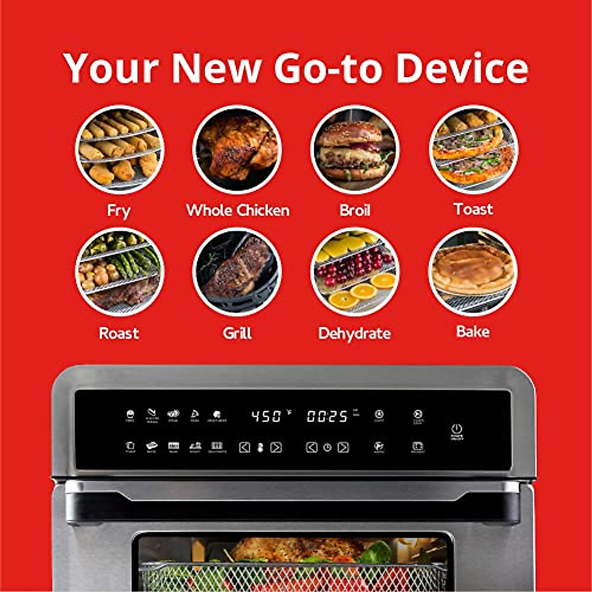 Aria 30 Qt. Touchscreen Toaster Oven with Recipe Book, Brushed Stainless Steel