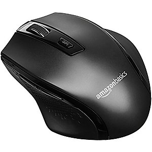 Amazon Basics Ergonomic Wireless PC Mouse - DPI adjustable - Black