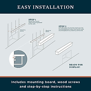 MANTELSDIRECT 72 Inch Floating Fireplace Mantel Wood Shelf in White - Colton from Mantels Direct | Wooden Rustic Wall Shelf Perfect for Décor and Electric Fireplaces