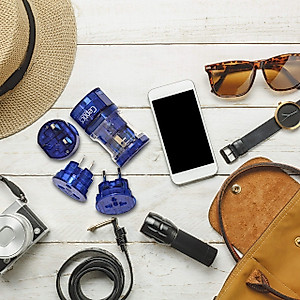 Ceptics Travel Adapter Plug Compact Worldwide International Kit - Works in Europe, Asia, China, England, Italy, New Zealand, Australia and More