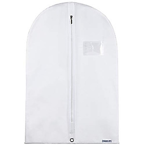 HANGERWORLD Kids Garment Bag, 30inch x 18inch White Breathable Clothes Cover for Baby Toddler and Child