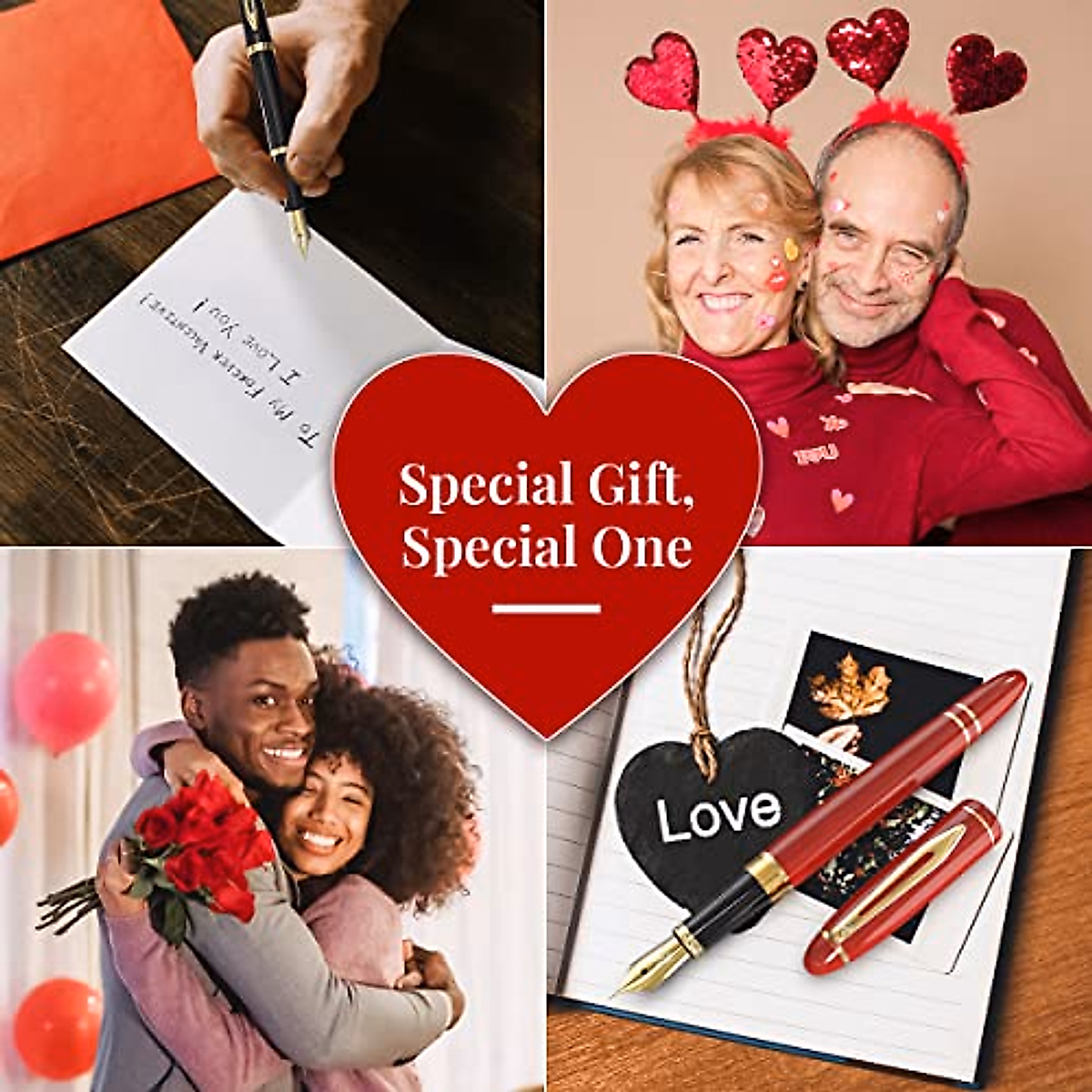 Wordsworth & Black Fountain Pen Set, Medium Nib, Includes 24 Ink Cartridges and Ink Refill Converter, Gift Case, Journaling, Calligraphy, Smooth Writing Pens [Silver Gold], Perfect for Men and Women