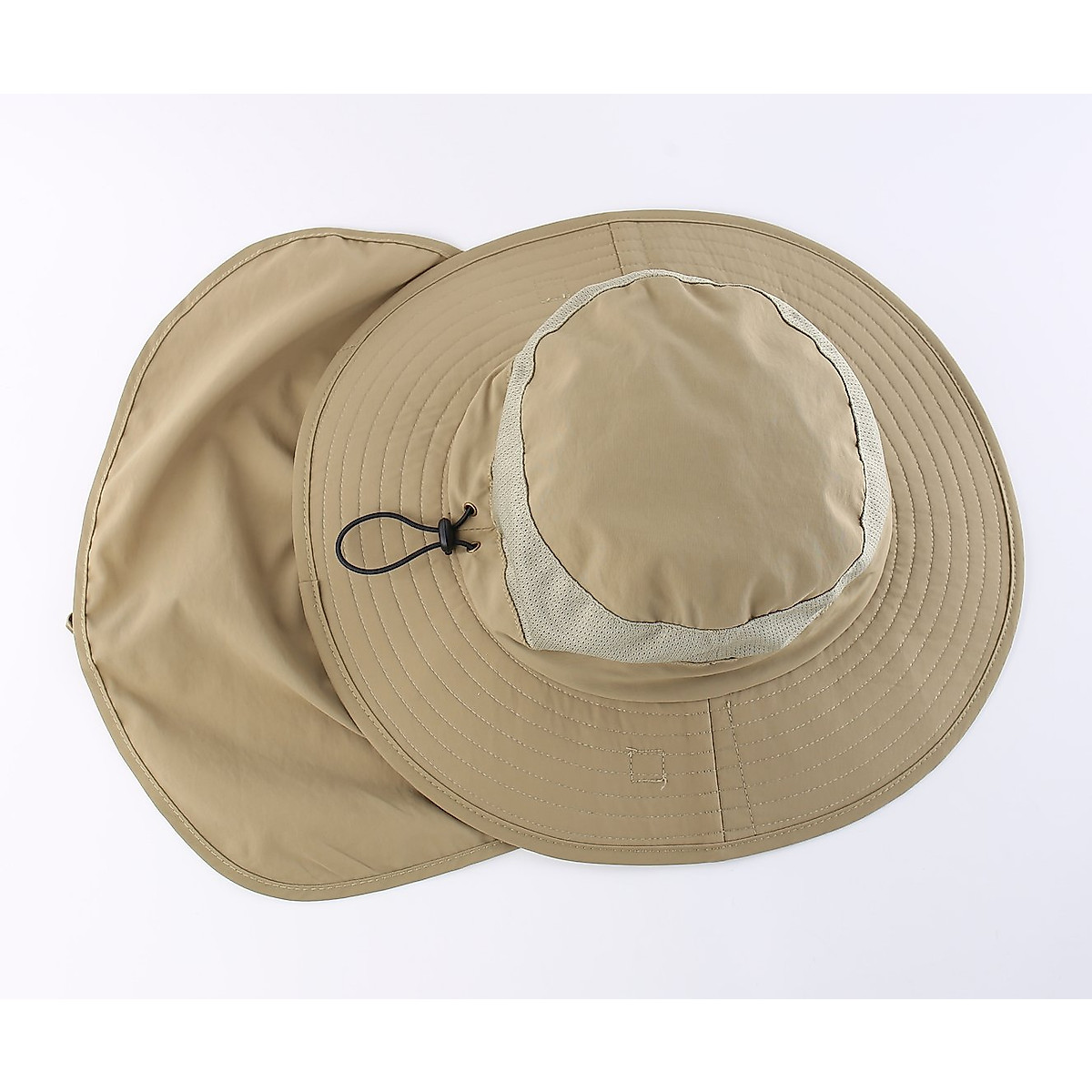 Home Prefer Mens Fishing Hat with Neck Protection UPF 50+ Sun Bucket Hat for Outdoor Hunting Gardening Khaki