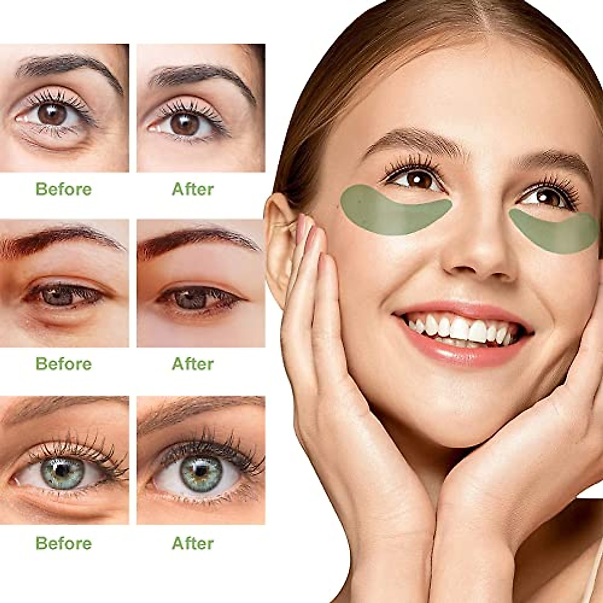 Under Eye Mask,Collagen Eye Mask,Seaweed Eye Mask,Firming Eye Mask, Eye Gel Treatment Masks for Puffy Eyes, Eye Pads for,Under Eye Bags, Anti Wrinkle, Moisturizing Improves Elasticity 30 Pairs