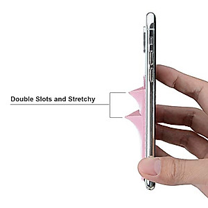 SS 3 Pack Adhesive Phone Card Holder, Stretchy Credit Card Stick on Wallet Pocket Sleeve Suitable for iPhone, Samsung, Most Android Smart Phones (Black Gray Pink)