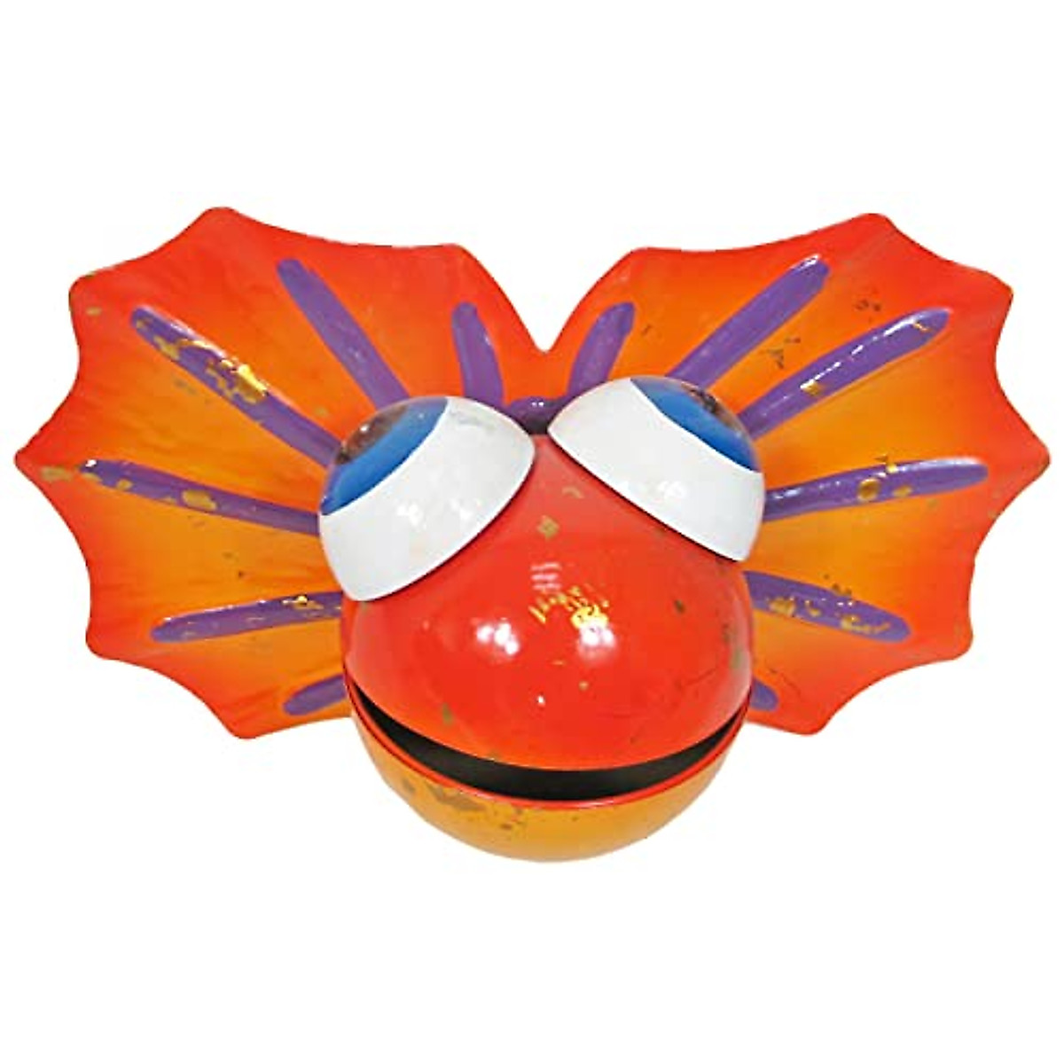 Continental Art Center CAC143222A -Enameled Frill Necked Lizard Statue -Orange