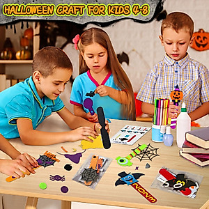 ZIRSENG 24 Piece Halloween Crafts for Kids Ages 4 8 12, Halloween DIY Bookmark Craft Bulk for Party Favors, Halloween Classroom Crafts Rewards Prizes for Students, Trick or Treat Goodie