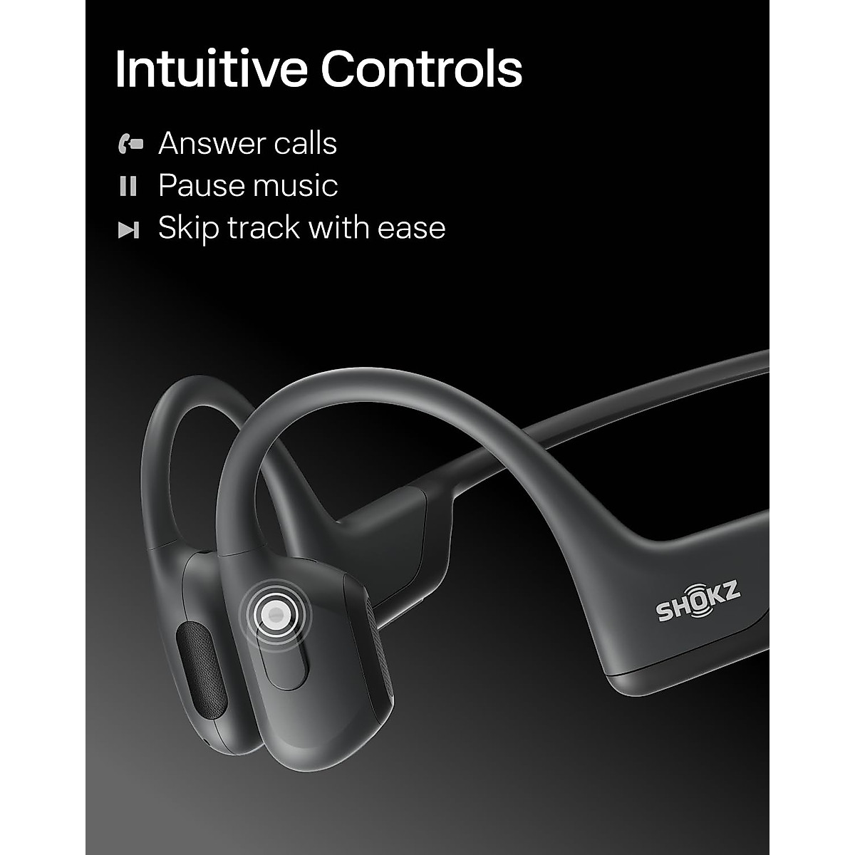 SHOKZ OpenRun Pro - Open-Ear Bluetooth Bone Conduction Sport Headphones - Sweat Resistant Wireless Earphones for Workouts and Running with Premium Deep Base - Built-in Mic, with Hair Band