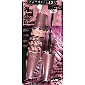 Maybelline New York Lash Sensational Curvitude Washable Mascara, Blackest Black, 0.33 fl. oz.