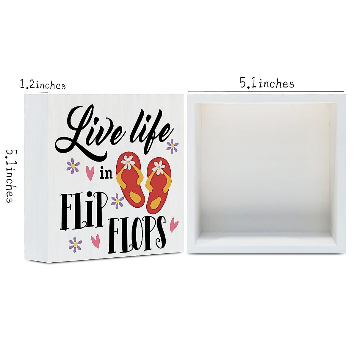 Wooden Box Sign Desk Decor for Table Shelf House Living Room Bedroom Bar Summer Outdoor Wall Decoration Rustic Farmhouse Style Funny Beach Sign Summer Vacation Beach Decor Beach Gifts