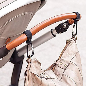 NORACLAN Baby Bag Clips Stroller Hooks Clips to Hang Your Shopping & Bags Safely on Your Buggy, Pushchair or Pram- Universal Fit on Strollers & Joggers