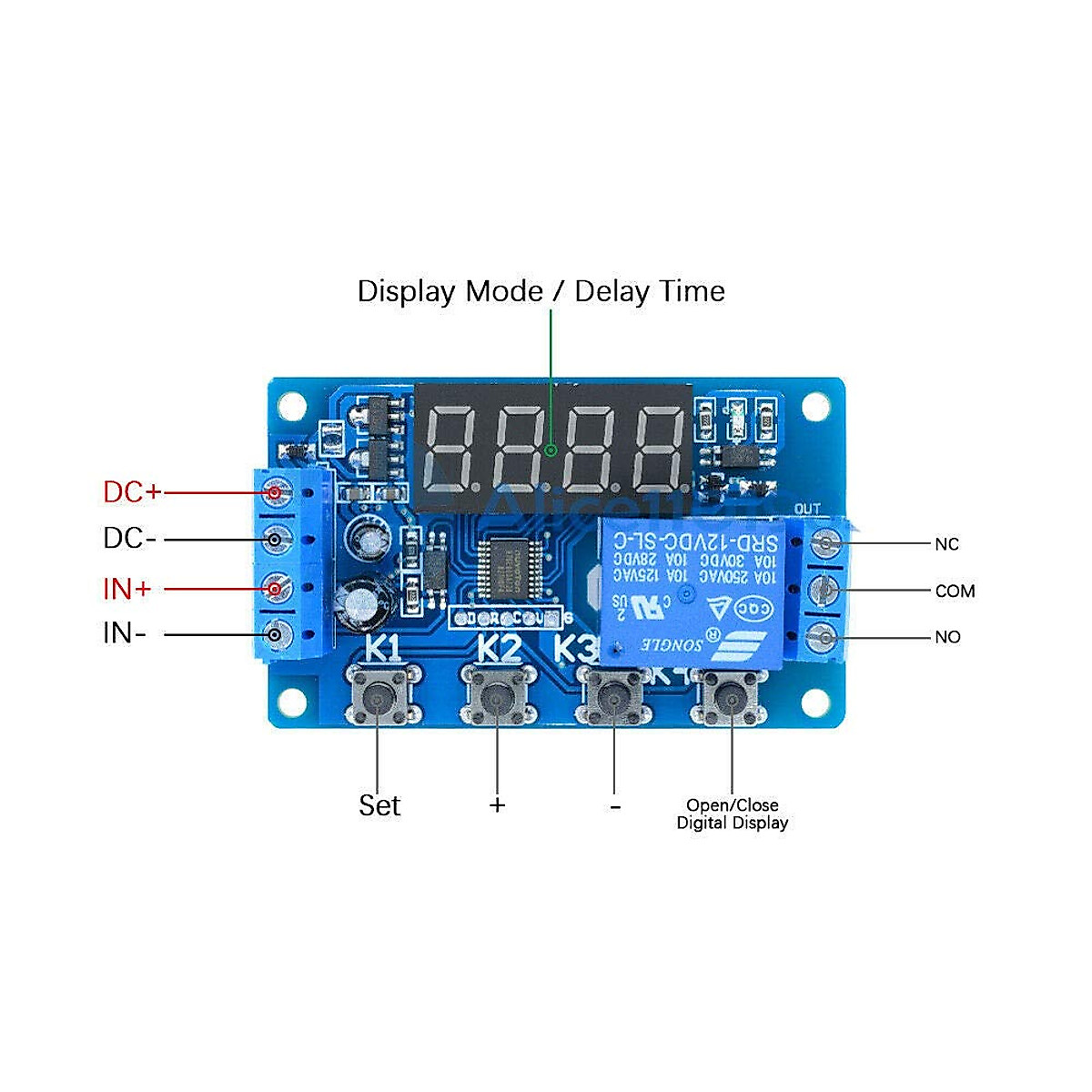 Digital 12V LED Display Timer Automation Delay Relay Programmable Module Switch