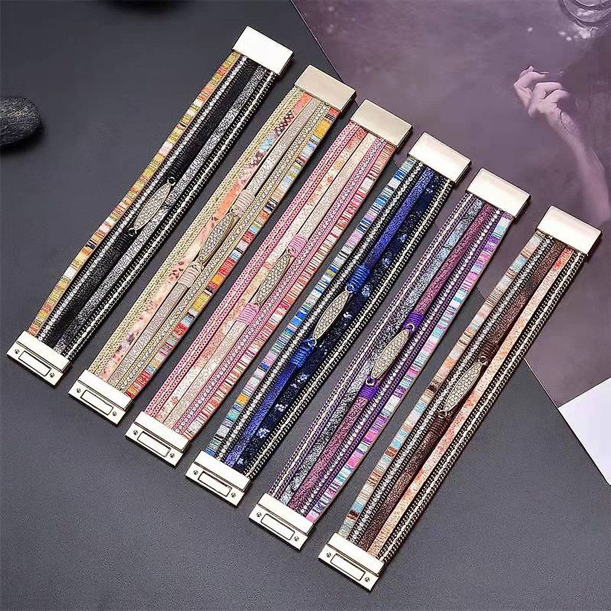 MUERDOU Inspirational Tree of Life Leather Bracelets for Women Cross Boho Jewelry Wristbands Wrap Cuff Bracelets Gifts for Women Purple Zircon