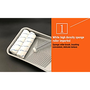 Edward Tools Large 9” Paint Roller Brush Set - Pro Grade Two 9” Roller Brushes and Painting Handle Tool - Large Paint Roller Brush Tray - High Density Roller Naps - for All Paints and Stains -