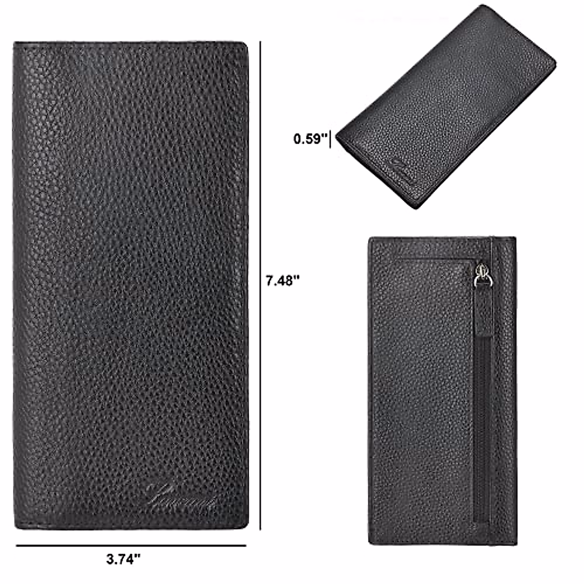 Lavemi Ultra Slim Thin Leather RFID Blocking Bifold Credit Card Holder Wallets for Women(Black1)
