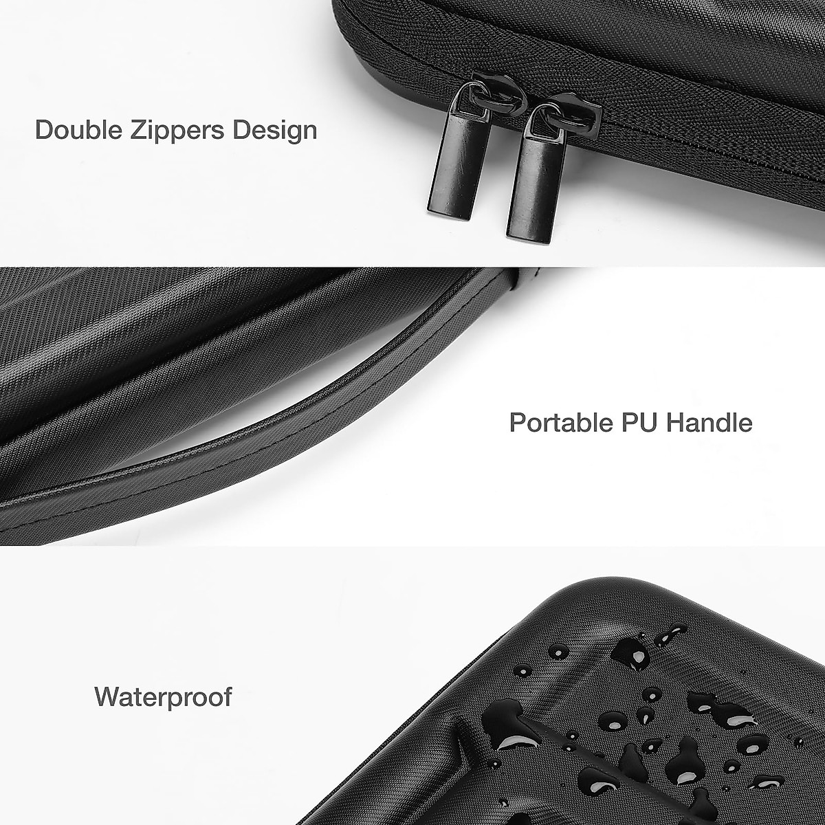 MOSISO Hard Shell Laptop Shoulder Bag Compatible with MacBook Air 13 M2 A2681 A2337 A2179 A1932/Pro 13 M2 M1 A2338 A2251 A2289 A2159 A1989 A1706 A1708, Heavy Duty Shockproof Carrying Case, Black