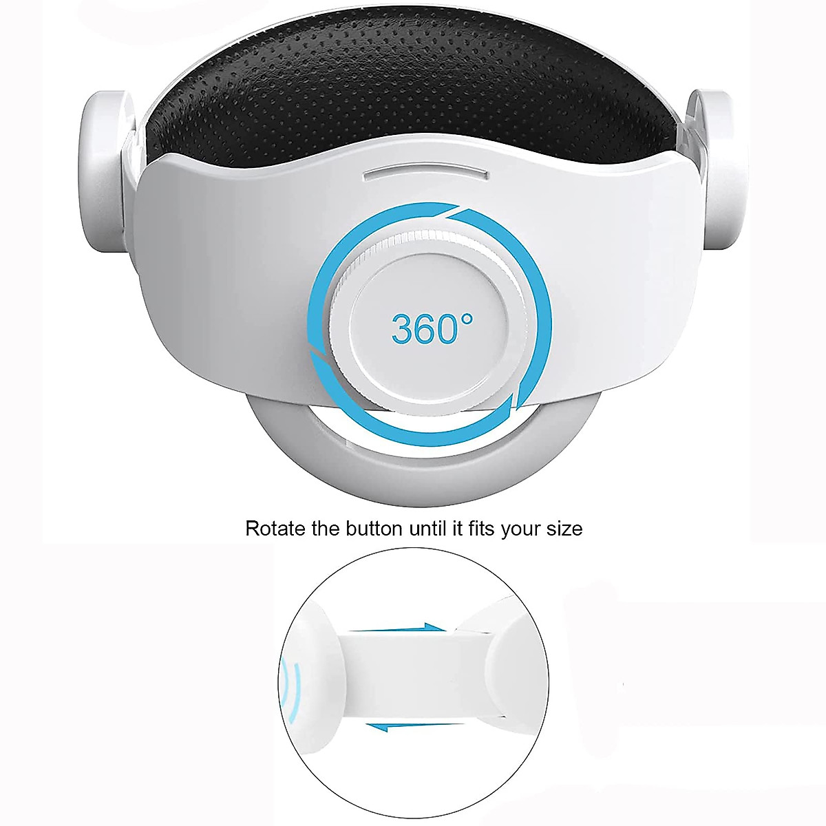 HUAYUWA Adjustable Head Strap with Head Cushion for Oculus Quest 2 VR Accessories, Replacement for Elite Strap Comfortable Protective Headband Enhanced Support and Reduce Head Pressure in VR, White 2