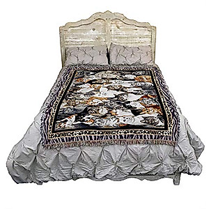 Pure Country Weavers Purrfect Cats Blanket by Elena Vladykina - Gift for Cat Lovers - Tapestry Throw Woven from Cotton - Made in The USA (72x54)