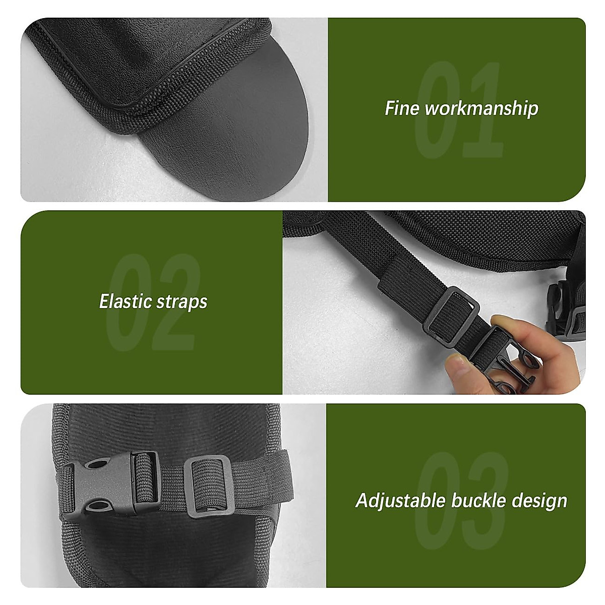 OLizee® 1 Pair Adjustable Trimmer Gaiters Mowing Shin Guards Gardening Knee Pads Chainsaw Shin Guards Weed Eating Leg Protectors for Outdoor Activities Black