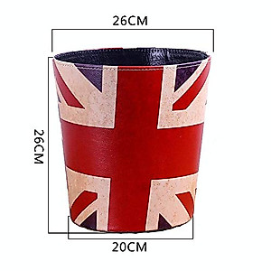 Daliuing Garbage Container Bin The Color of The Retro uncovered Leather Trash can is Shown in The Figure Garbage Waste Basket for Kitchens, Home Offices, Kids Rooms