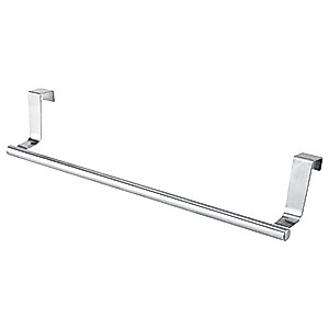 Cabinet Drawer Towel Hanging Rack Stainless Steel Storage Holder Over Door Hanger Kitchen Bathroom Save Space Silver(Long Type)