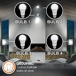 Energizer Connect Smart A19 LED White & Multi-Color RGB Light Bulbs with Voice Control and Remote Access Through Your Smartphone | Compatible with Alexa and Google Assistant, 2 Pack