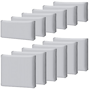 Patelai 12 Pcs Patio Cushion Covers Outdoor Cushion Covers Replacement Outdoor Cushion Slipcovers with Zipper for Outdoor Furniture, Patio Sofa Couch (6 Seat Covers and 6 Back Covers)(Light Gray)