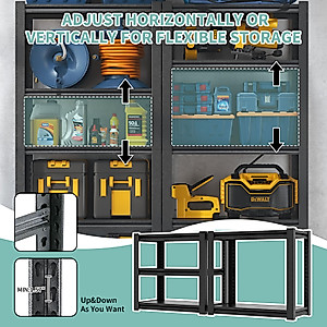 AQY 72" H|48" W Garage Shelving Heavy Duty, Metal Adjustable 5 Tier Storage Shelves, Garage Industrial Shelving Utility Racks for Kitchen, Industrial, Warehouse, Basement, Workshop (72" Hx48 Wx24 D)