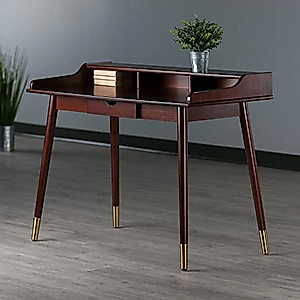 Winsome Wood Sonja Writing Desk, Walnut, 47.2"W x 22"D x 34"H