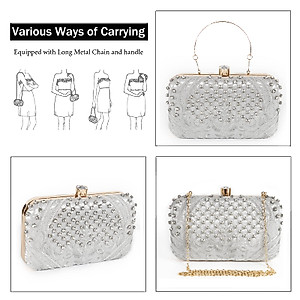 GUOZI Womens Handmade Embroidery Rhinestones Vintage Clutch Evening Handbag Shoulder Bag Purses for Wedding Prom Party