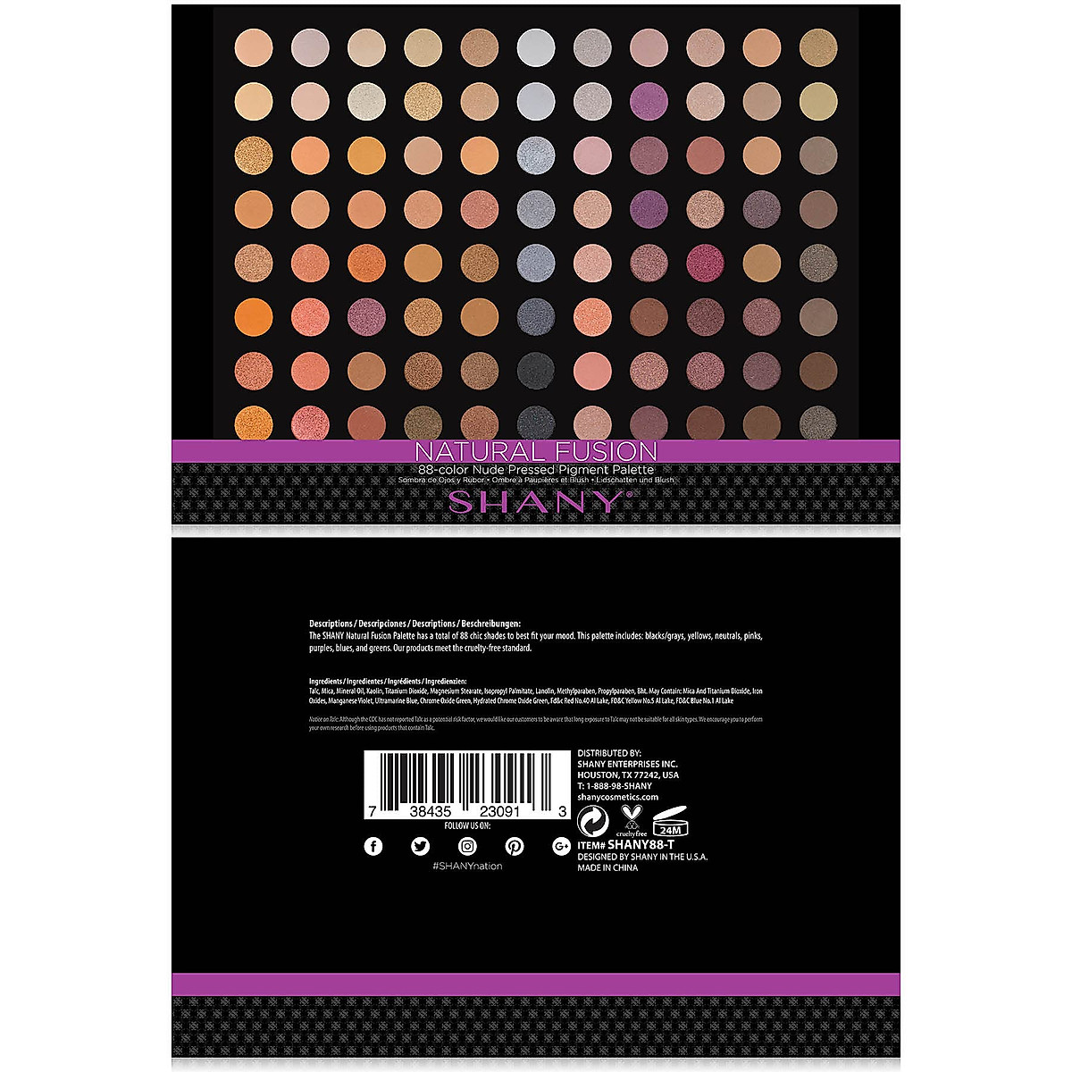 SHANY Natural Fusion Eyeshadow Makeup Palette - 88 Color Highly Pigmented Blendable Natural Color Matte Eye shadow Palette - Nude