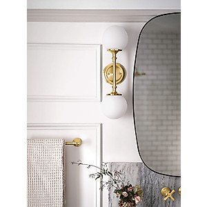 Moen YB0562BG Colinet 2-Light Dual-Mount Bath Bathroom Vanity Fixture with Frosted Glass, Brushed Gold