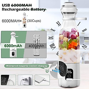 Mini Portable Personal Blender, 300W Powerful Smoothie Blender for Shakes and Smoothies, 20oz Portable Travel Mixer USB Rechargeable with Pulse Function Volbaby Blender Bravo(Upgraded) (BravoX, White)