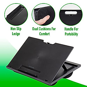 Mind Reader LTADJUST-BLK Adjustable Portable 8 Position Lap Top Desk with Built in Cushions, Black