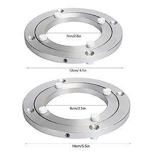 Buachois Aluminum LazySusan Heavy Duty Metal Rotating Bearing Turntable Ring SwivelPlate Hardware for Glass Top Wood Top (5inch)