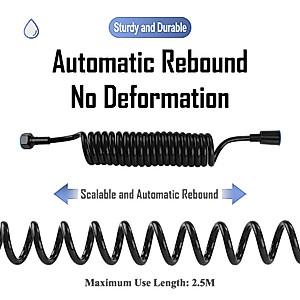 Spring Flexible Shower Hose,ABS Flexible Telescopic Shower Hose for Toilet Faucet, Bidet Sprayer, Hand Shower, Basin faucet showers, Bathroom Spiral Flexible Shower Hose-3M (Black)